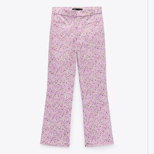 Zara | Pants & Jumpsuits | Nwot Zara Floral Print Daisy Kick Flare ...